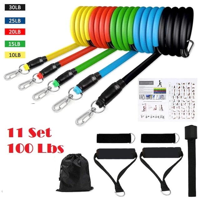 Resistance Bands Set 11 Piece Full Body Set For Home Workout ...